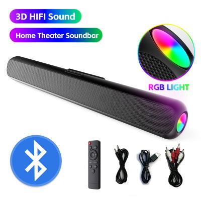China 2.0CH TV Soundbar Speaker with 2000mA Battery and 5W×2 Output - Bluetooth, RCA, Aux, TF Card Connectivity for sale