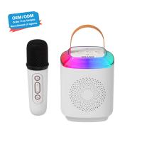 China Outdoor DJ Party Karaoke Speaker with Wireless Microphone 10W Power 96x96x120mm Bluetooth TF USB FM RGB Lighting for sale