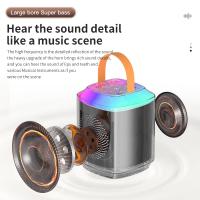 China Outdoor DJ Party Karaoke Speaker with Wireless Microphone 10W Power 96x96x120mm Bluetooth TF USB FM RGB Lighting for sale