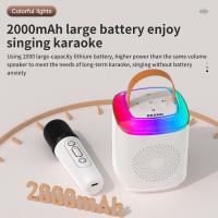 China Outdoor DJ Party Karaoke Speaker with Wireless Microphone 10W Power 96x96x120mm Bluetooth TF USB FM RGB Lighting for sale