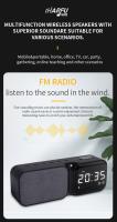 China Bluetooth Desktop Speaker with Clock Display 30W Output and Fabric Cover for Home Office Audio for sale