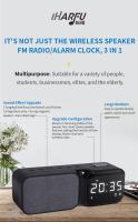 China Bluetooth Desktop Speaker with Clock Display 30W Output and Fabric Cover for Home Office Audio for sale