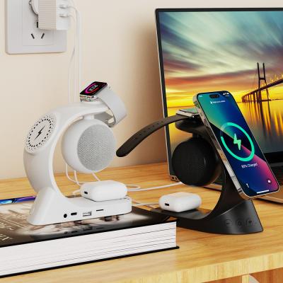 China 5W Bluetooth Speaker with 10W Magnetic Wireless Charging Station for iPhone, Watch and Earphones - 500mAh Battery for sale