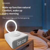 China 6 in 1 Bt Music Speakers With Lamp Wake up Light Alarm Clock Wireless Charger Stand Ideal for sale