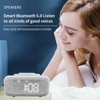 China 6 in 1 Bt Music Speakers With Lamp Wake up Light Alarm Clock Wireless Charger Stand Ideal for sale