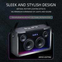 China HS01 100W Home Karaoke Speaker with Dual Wireless Microphones, Bluetooth 5.3 and RGB Lighting for sale
