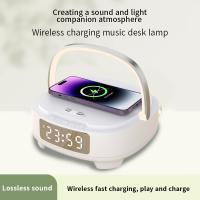 China Multifunctional Alarm Clock Phone Charger Bluetooth Speaker 15W With Night Light for sale