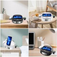 China Multifunctional Qi Alarm Table Clock With Wireless Charger  5 In 1 for sale