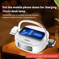 China Multifunctional Qi Alarm Table Clock With Wireless Charger  5 In 1 for sale