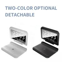 China Multi Function Alarm Qi Wireless Charger Clock Docking Station 15W All In One for sale