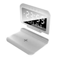 China Multi Function Alarm Qi Wireless Charger Clock Docking Station 15W All In One for sale