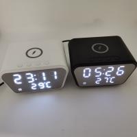 China High Efficiency Alarm Clock Qi Charger , Compatible Wireless Charging Alarm for sale