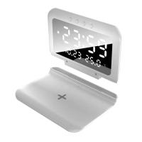 China Oem  Qi Standard Wireless Phone Charger Alarm Clock With Charging Pad  Powerful for sale