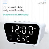 China Iphone Use Qi Wireless Charging Alarm Clock FCC Approval Temperature  Display for sale