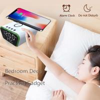 China Iphone Use Qi Wireless Charging Alarm Clock FCC Approval Temperature  Display for sale