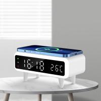 China Night Light Qi Wireless Charger Clock High Efficiency  CE Certified for sale