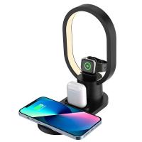 China LED Magnetic Multifunctional Wireless Charger Iphone Airpods Watch Use for sale