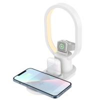 China Multifunctional Fast Qi LED Lamp , 3 In 1 Night Lamp Wireless Charger for sale