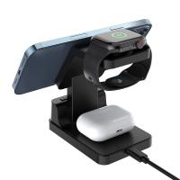 China Three In One Qi Wireless Charger Clock  Stand 15W FCC Certified for sale
