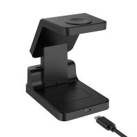 China Three In One Qi Wireless Charger Clock  Stand 15W FCC Certified for sale
