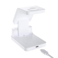 China Three In One Qi Wireless Charger Clock  Stand 15W FCC Certified for sale