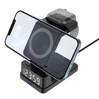 China Humidity Display Alarm Qi Wireless Charger Clock Dock 0.3kg  Iphone Use for sale