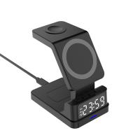 China Humidity Display Alarm Qi Wireless Charger Clock Dock 0.3kg  Iphone Use for sale