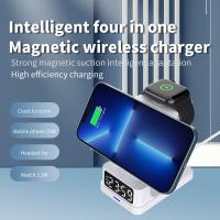 China Foldable  Clock Wireless Phone Charger , 4 In 1 Fast Wireless Charger 15W for sale