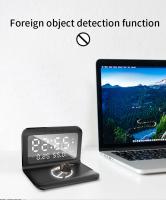 China LED Display 4 In 1 Qi Wireless Charger , Wireless Phone Charger With Clock 15w for sale