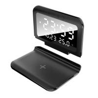 China LED Display 4 In 1 Qi Wireless Charger , Wireless Phone Charger With Clock 15w for sale