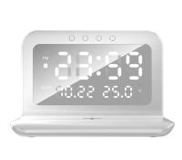 China Custom Logo Wireless Phone Charger Clock , LED  Digital Clock With Charging Pad for sale