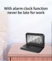 China Custom Logo Wireless Phone Charger Clock , LED  Digital Clock With Charging Pad for sale
