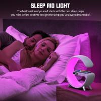 China Snooze Function Wireless Bluetooth Speaker Qi Charger ABS With Atmosphere Lamp for sale