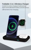 China Smart Fast Charge Docking Station , 3in1 Fast Wireless Charger For Airpods 15w for sale