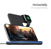 China Silicone Qi 3 In 1 Wireless Charger , Portable Wireless Phone Charger Stand 15w for sale