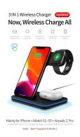 China Silicone Qi 3 In 1 Wireless Charger , Portable Wireless Phone Charger Stand 15w for sale