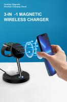 China FCC Certified Magnetic Portable Charger , 4 In 1 Wireless Charging Station 15w for sale