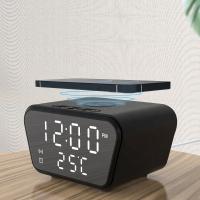 China High Efficiency Alarm Clock Qi Charger , Compatible Wireless Charging Alarm for sale
