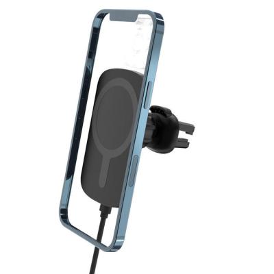 China Black Qi Wireless Phone Charger Car Mount 15W Portable Fast for sale