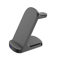 China Black 3 In 1 Qi Wireless Charging Stand 9V Mobile Multifunctional for sale