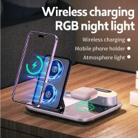 China Qi Airpods Wireless Charging Dock ,  Black Multi Function Charging Stand for sale