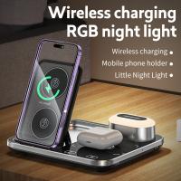 China Qi Airpods Wireless Charging Dock ,  Black Multi Function Charging Stand for sale