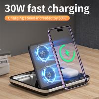 China Qi Airpods Wireless Charging Dock ,  Black Multi Function Charging Stand for sale