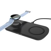China 10Watt ABS PC Samsung 2 In 1 Wireless Charger Pad Galaxy Watch And Phone Charger for sale