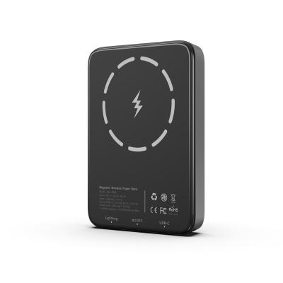China 5000mAh 18.5Wh Magnetic Wireless Power Bank 18W Max Output for sale