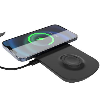 China Qi Certified 15w Dual Wireless Charging Pads /  12V/2A 2 In 1 Wireless Charger Pad for sale