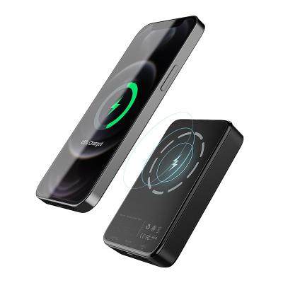 China CE Qi 5000mAh Magnetic Wireless Portable Charger / Magnetic Wireless Battery Pack for sale