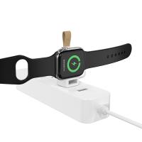 China ROHS 2.5W Portable Wireless Apple Watch Charger With Magnetic White USB Port for sale