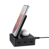 China 3 USB Port 1 Type C Port 5V/3A Wireless Usb Charging Station Built In AC Adapter for sale