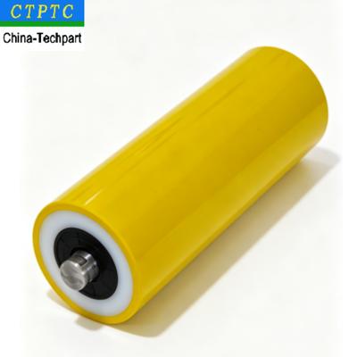 China Heavy Duty Conveyor Roller and Impact Roller Idler with Rubber Disc, Customizable Length and Color for sale